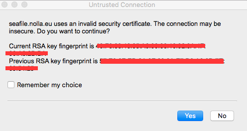 Untrusted connection - Seafile Client - Seafile Community Forum
